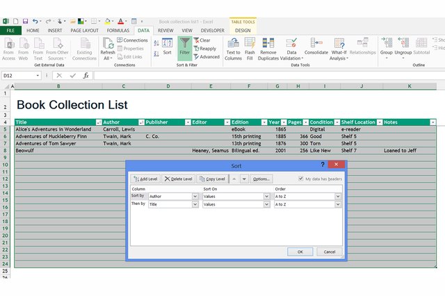 How Do I Use Microsoft Excel to Catalog Books? | Techwalla